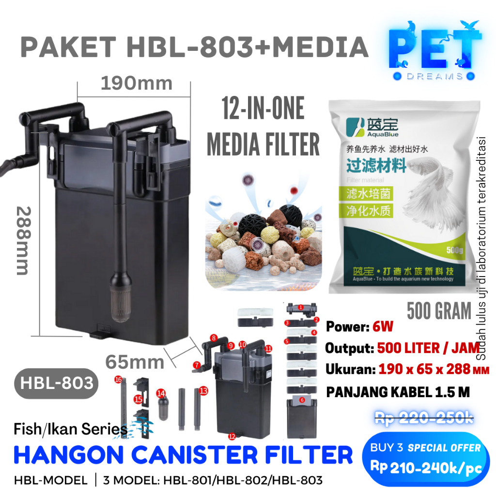 Jual EXTERNAL CANISTER AQUARIUM HANG ON HANGING HANGON FILTER GANTUNG ...