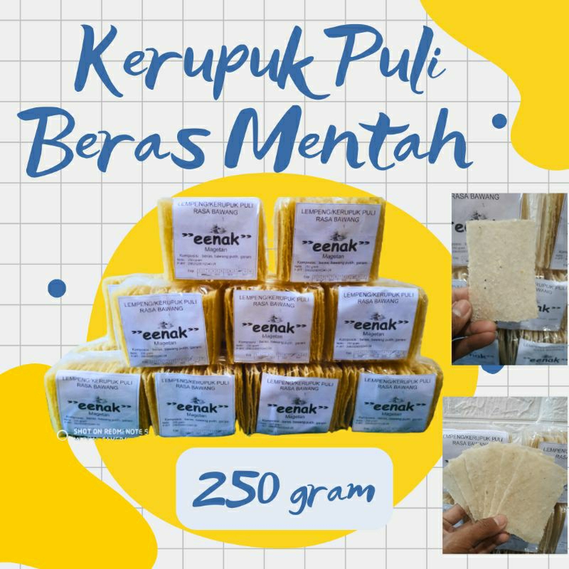 Jual Kerupuk Puli Beras Mentah Lempeng Kotak Khas MAGETAN Rasa Bawang ...