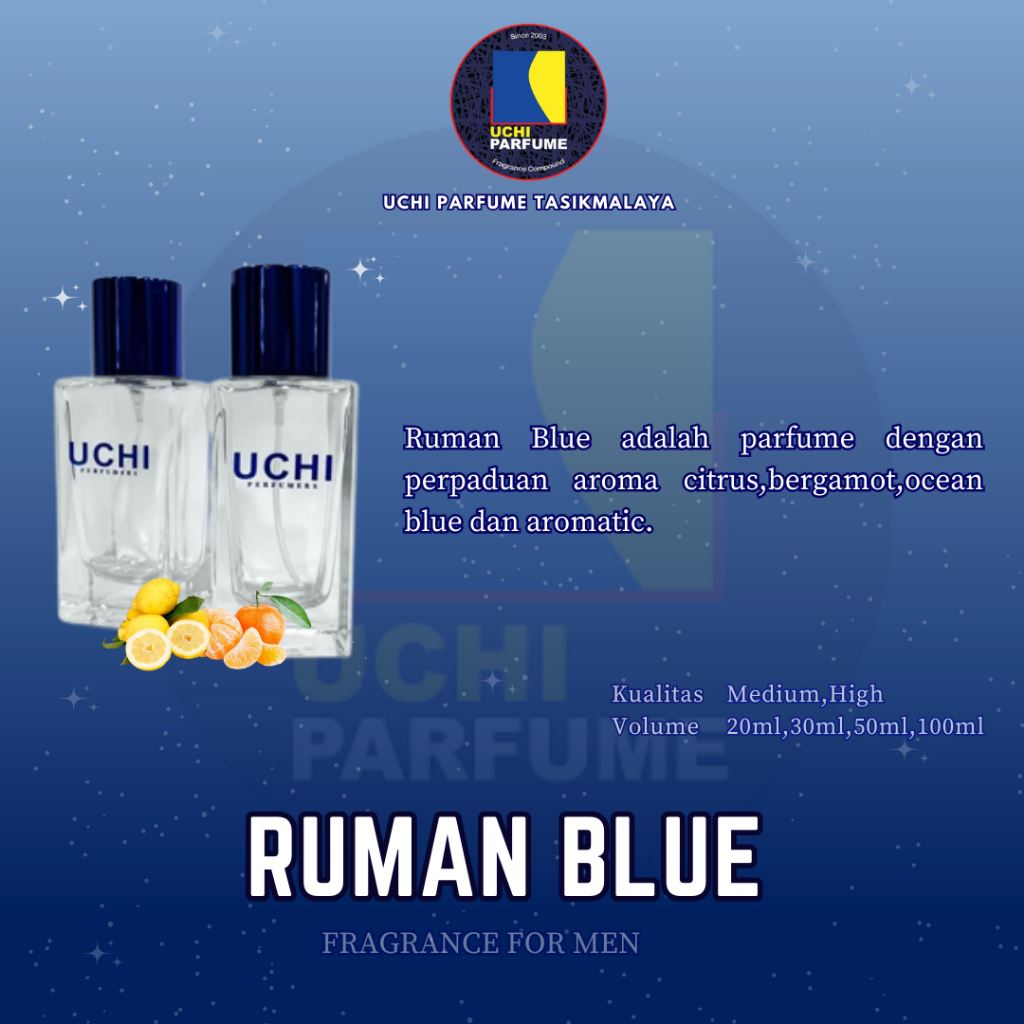Jual Uchi Parfume Refill Parfum RUMAN BLUE (20ml,30ml,50ml,100ml ...