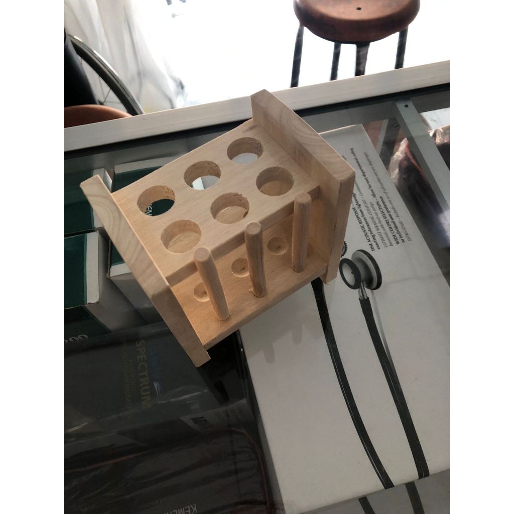 Jual RAK TABUNG KAYU / RAK TABUNG REAKSI KAYU 12 LUBANG/ 6 LUBANG ...