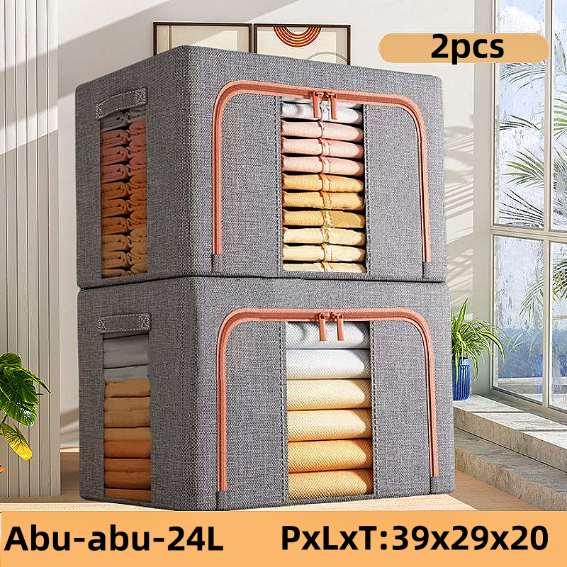 Jual box lipat 66L/110L storage box linen katun lebih tebal kotak ...