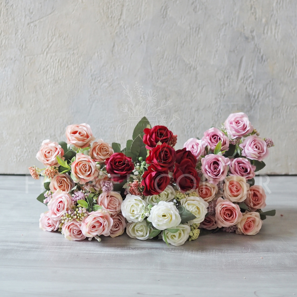 Jual Bunga Artificial Mini Rose Filler Bunch Spring Shade (B23182 ...