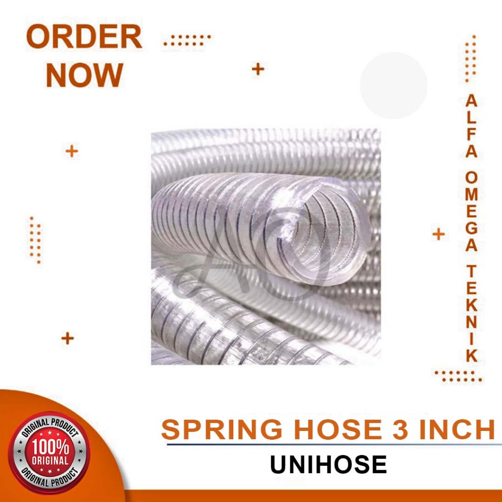 Jual SELANG KAWAT SPIRAL BENING UNIHOSE 3 INCH SPRING HOSE PVC 3" 3BAR ...