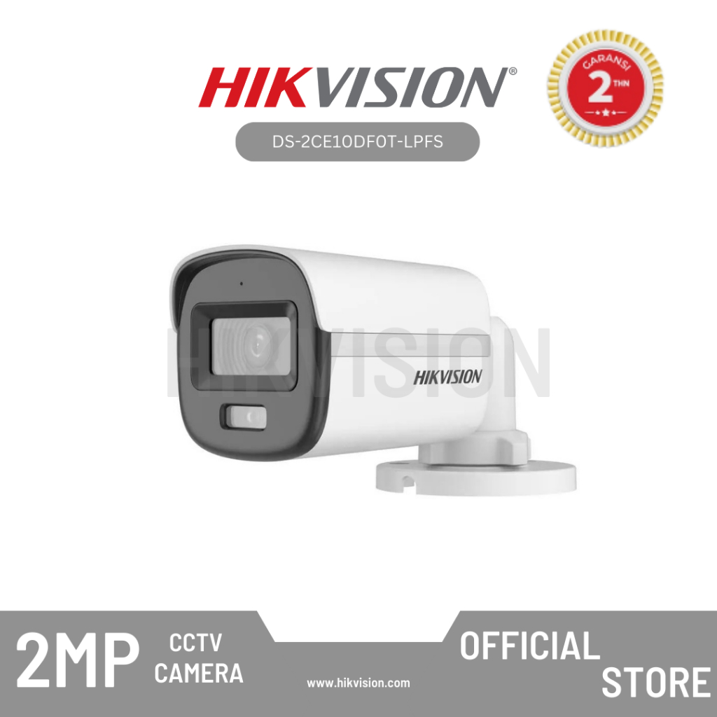 Jual HIKVISION - DS-2CE10DF0T-LPFS Camera Analog CCTV 2 MP Smart Hybrid Light with ColorVu Fixed ...