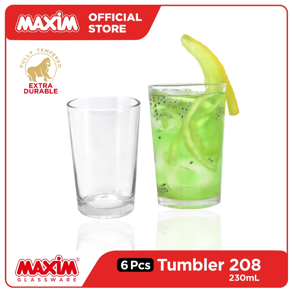 Jual Maxim Gelas Kaca Tumbler 6pcs 230ml | Shopee Indonesia