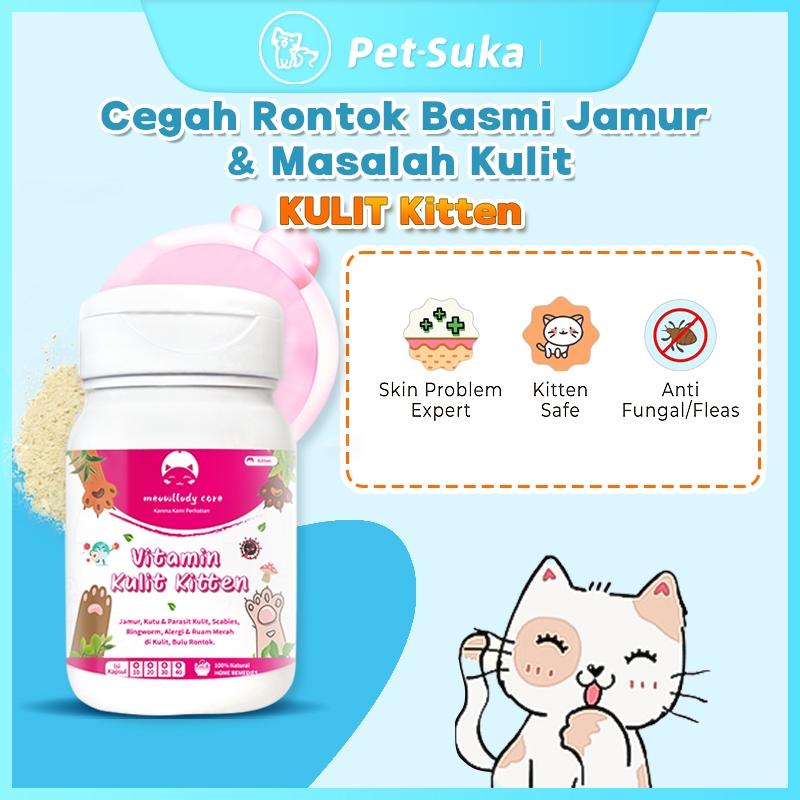 Jual 1Kaps Vitamin Kucing MASALAH KULIT KITTEN Untuk Bulu Rontok Ruam ...