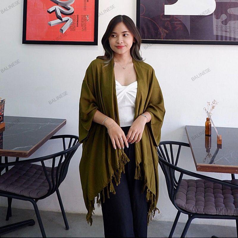 Jual Cardigan Pantai Auter Polos Bali Outer Rumbai Rayon Allsize ...