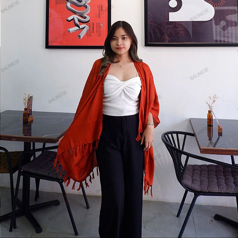 Jual Cardigan Pantai Auter Polos Bali Outer Rumbai Rayon Allsize ...