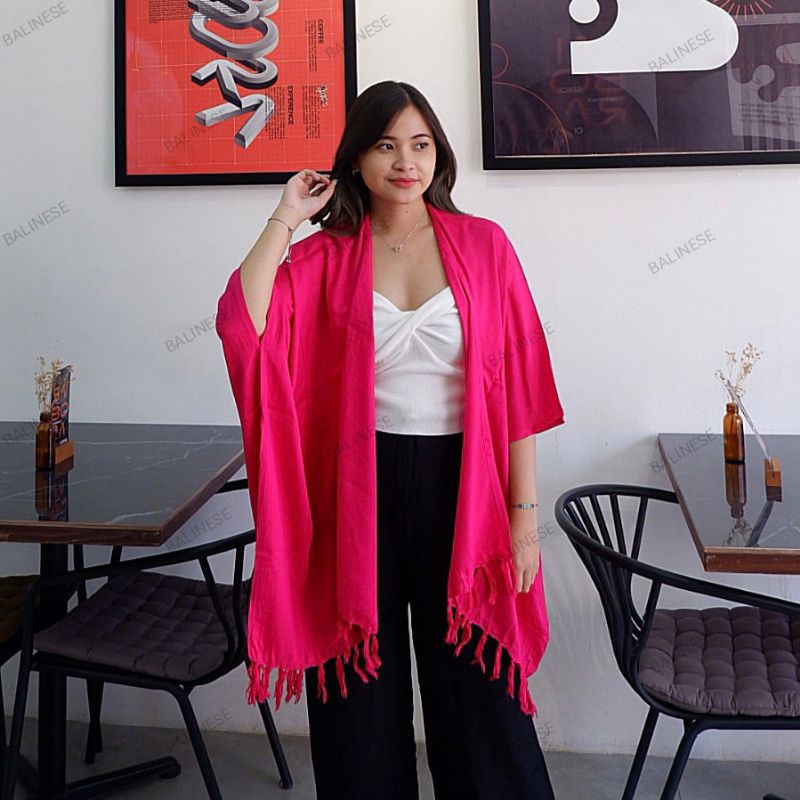 Jual Cardigan Pantai Auter Polos Bali Outer Rumbai Rayon Allsize ...