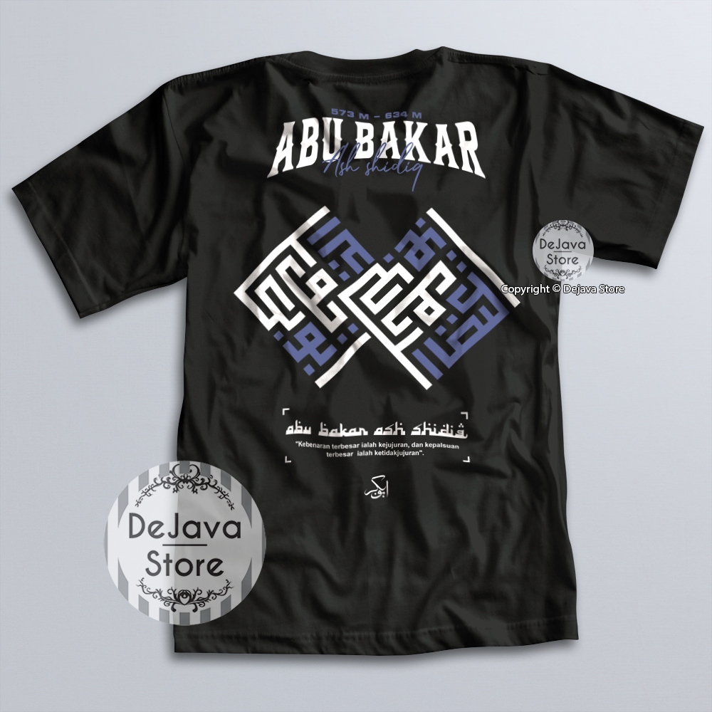 Jual Kaos Dakwah Islami ABU BAKAR ASH SHIDIQ KUFI Sahabat Nabi Khalifah Kaligrafi Series Baju ...
