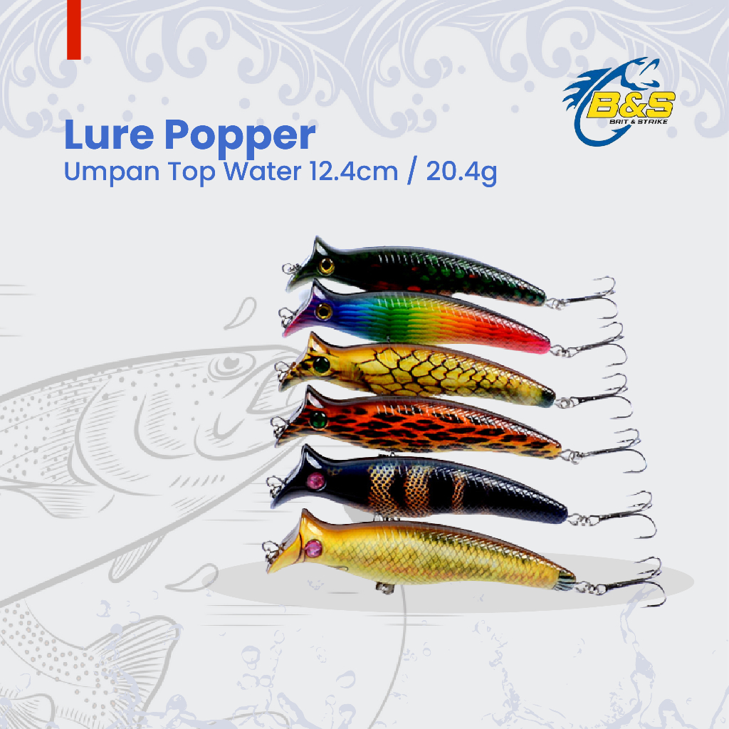 Jual Umpan Pancing Lure Popper 12.4cm / 20.4g Umpan Top Water LP093 | Shopee Indonesia