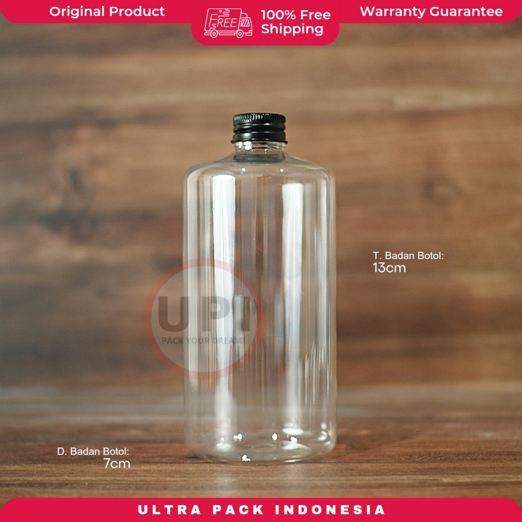 Jual KEMASAN MINUMAN BOTOL FOOD GRADE - PET HS24 500ML CLEAR + TUTUP ...