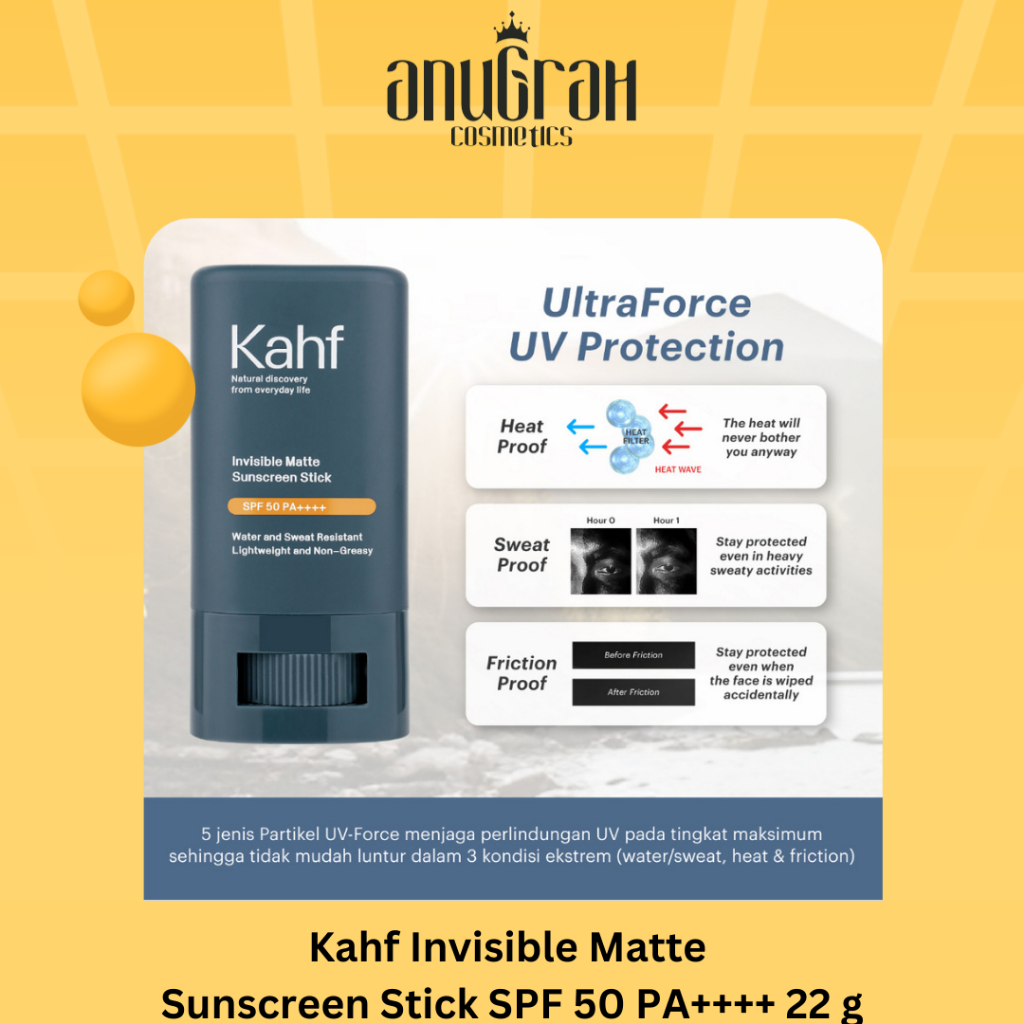 Jual Kahf Invisible Matte Sunscreen Stick SPF 50 PA++++ 22 g | Shopee ...