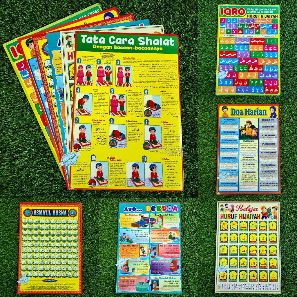 Jual PAKET 6 LEMBAR POSTER EDUKASI ANAK CARA SHOLAT/ AYO BERDOA/ DOA ...