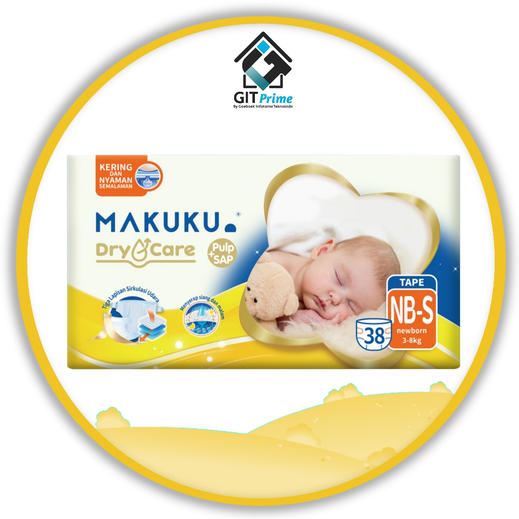 Jual Makuku DRY CARE NB-S 38 Popok Pulp + SAP NB-S38 Tape Perekat isi ...