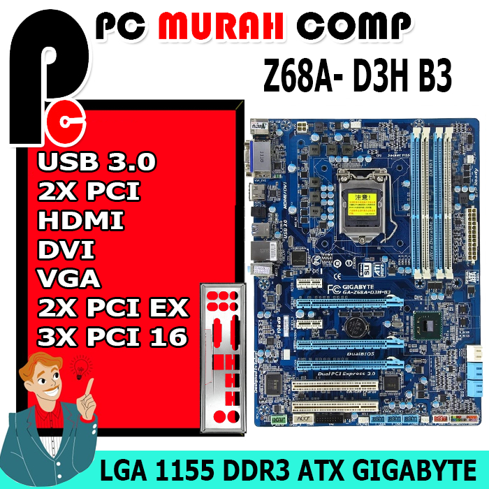 Jual Mainboard Intel Socket 1155 Z68 ATX 4 SLOT RAM | Shopee Indonesia