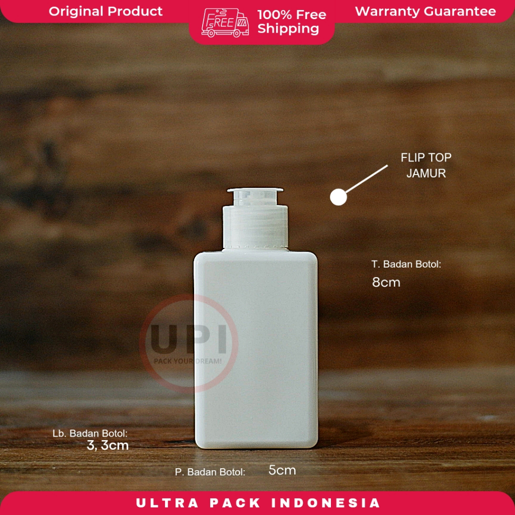 Jual Kemasan Botol Fliptop Isi Ulang - BOTOL PET BOKO KOTAK 100ML PUTIH + FLIP TOP JAMUR ...