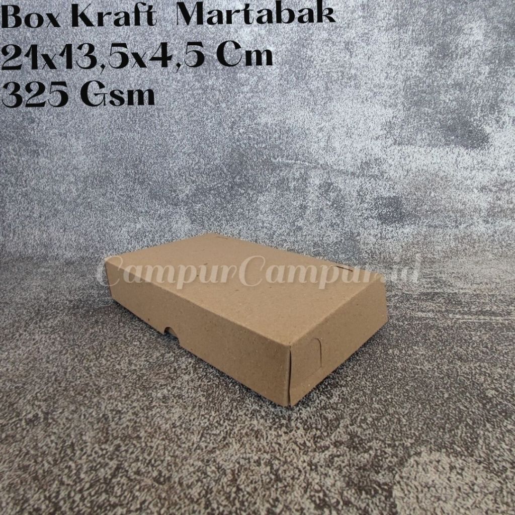 Jual Box Martabak Kraft Coklat 21x13.5x4.5 Kotak Kue Dus Martabak Polos ...