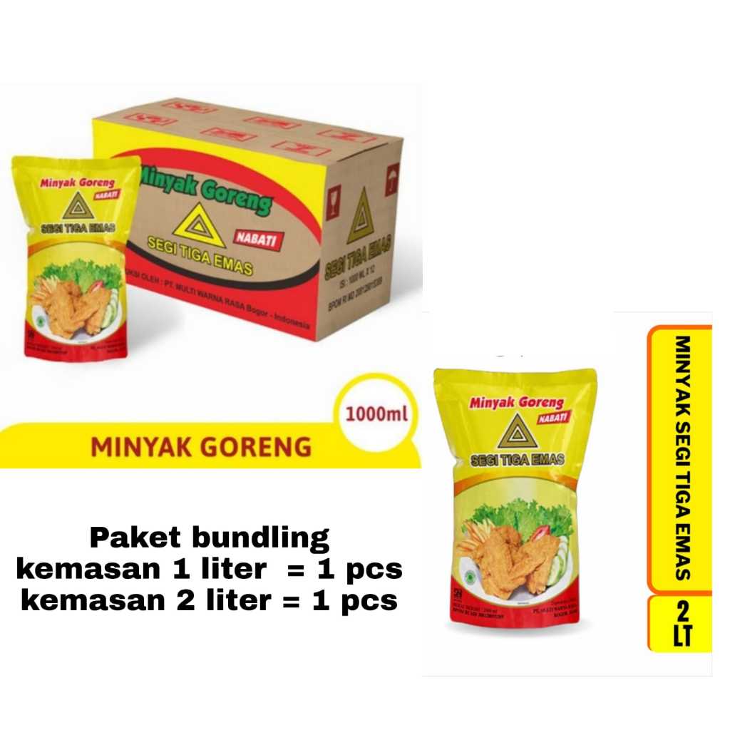 Jual Paket bundling minyak goreng segitiga mas kemasan 1 & 2 ltr ...