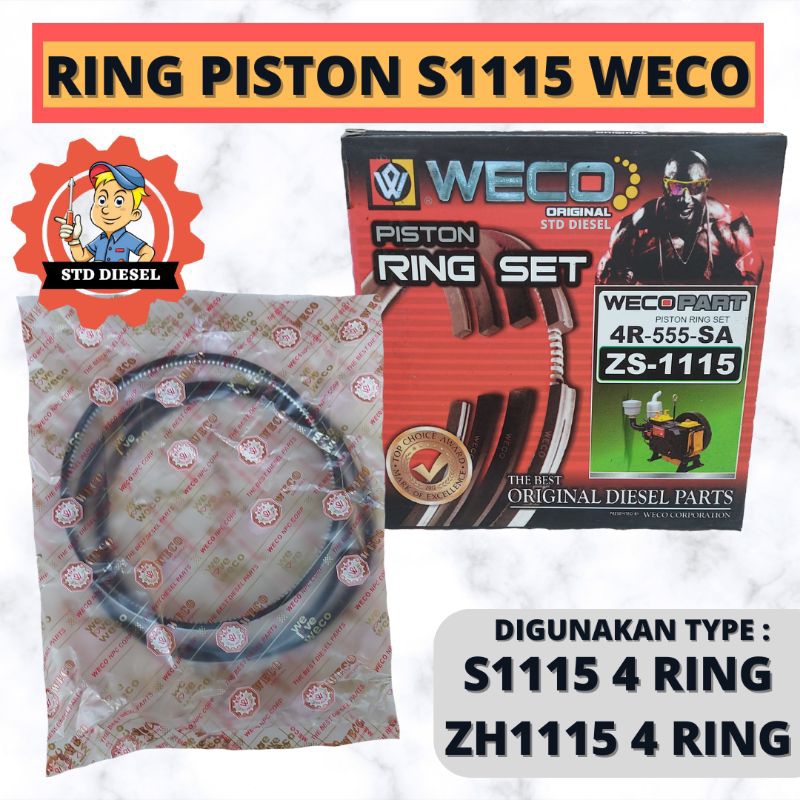 Jual RING PISTON MERK WECO S1115 4R ZS1115 4 WIKO WEKO RING RENG SEKER SEHER ISI 4 23 24 HP PK ...