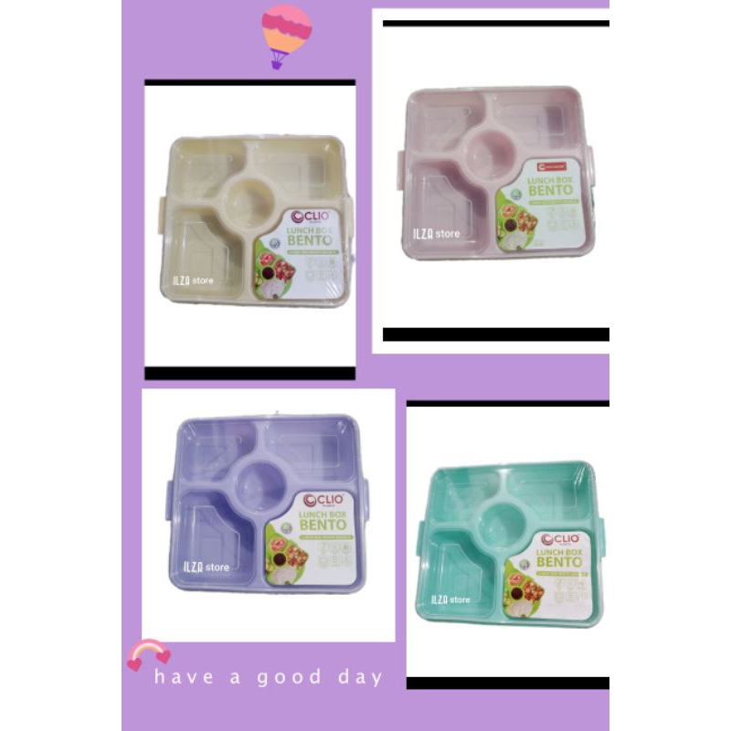 Jual lunch box bento sekat 5/lunch box plastik/box ketring/kotak makan ...