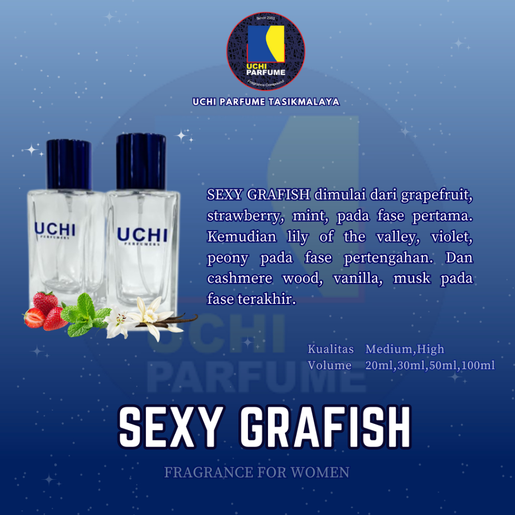 Jual Uchi Parfume Refill Parfum Wanita ES. SEXY GRAFISH (20ML, 30ML, 50ML,100ML) | Shopee Indonesia