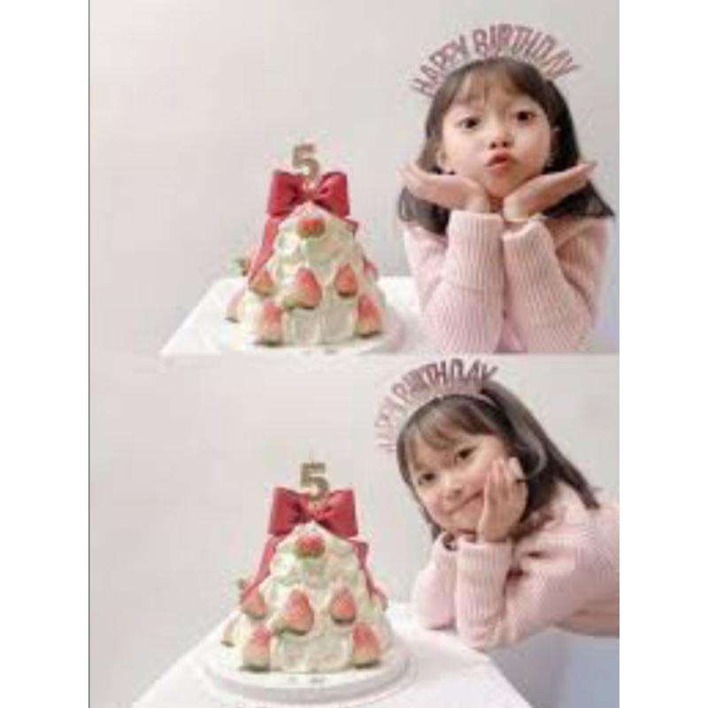 Jual Super Cute ! Aneka Bando Happy Birthday Rumbai Bandu Mahkota Ulang ...