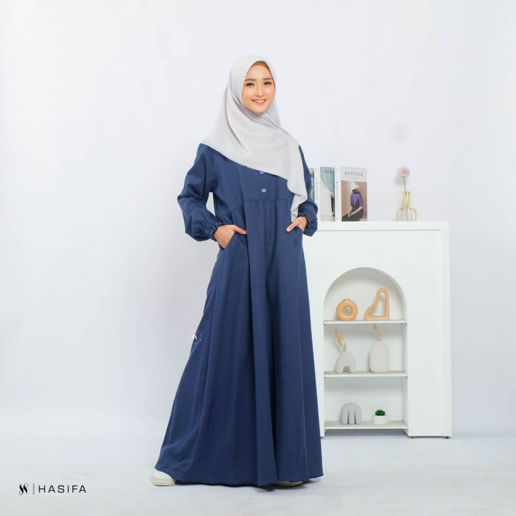 Jual Hasifa Daily Dress | Gamis Katun Madinah Polos Simple | Shopee ...