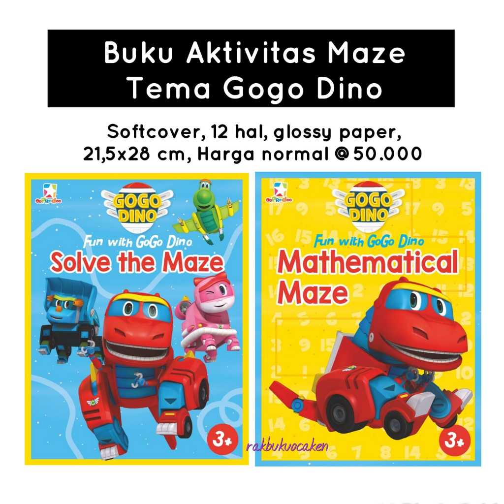 Jual Opredo Fun with GoGo Dino: Solve The Maze/Mathematical Maze. Buku Maze untuk Anak Tema Gogo ...
