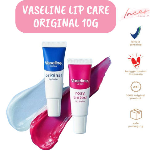 Jual 𝓲𝓷𝓬𝓮𝓼 - Vaseline Lip Care Original 10g - Lips Balm Stick / Therapy Rosy Tint / Original ...