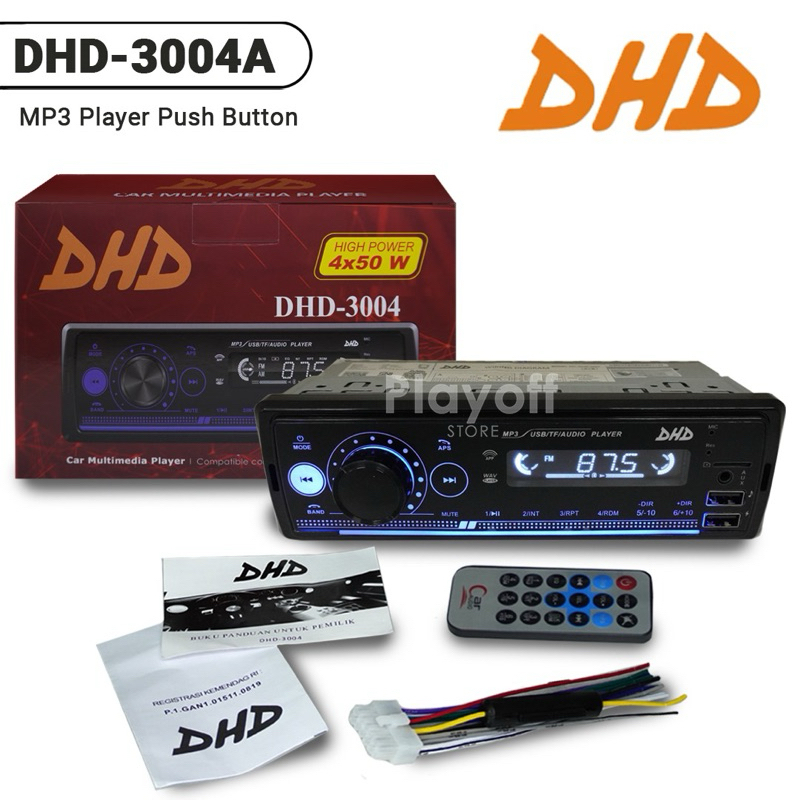 Jual Head Unit Single Din Mp3 Bluetooth Tape Mobil DHD-3004 A/B ...