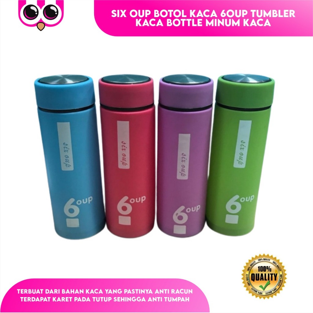 Jual SIX OUP BOTOL KACA 6OUP TUMBLER KACA BOTTLE MINUM KACA | Shopee ...