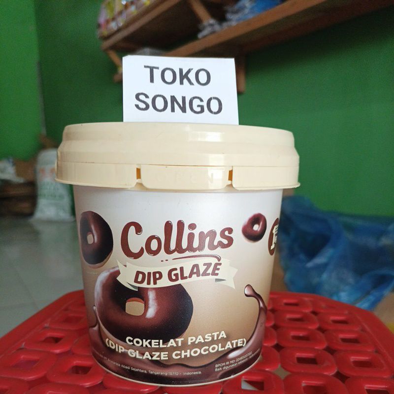 Jual glaze collins dip glaze chocolate/ Collins glaze coklat kemasan 1 ...