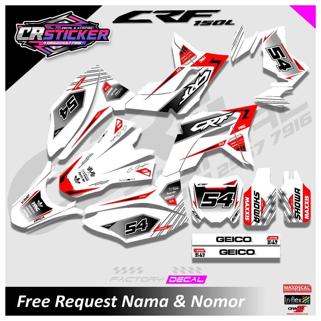 Jual Sticker decal crf 150 L Design Update 2023 Terbaru Simple ...