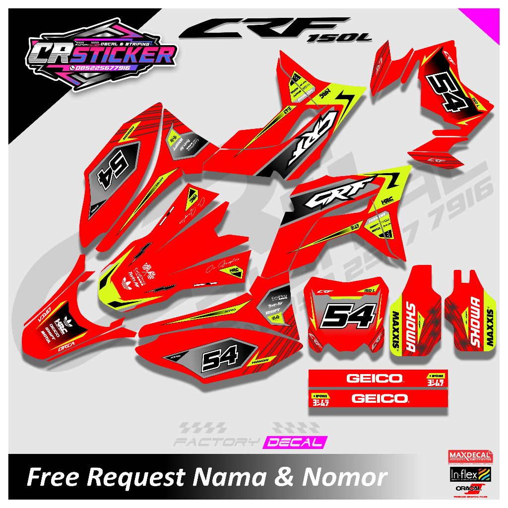 Jual Sticker decal crf 150 L Design Update 2023 Terbaru Simple ...