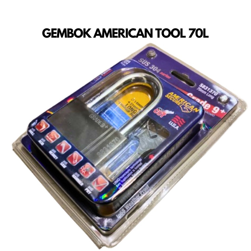 Jual Gembok American Secure Tool 70 mm Long Shackle Anti Cut Anti Acid ...