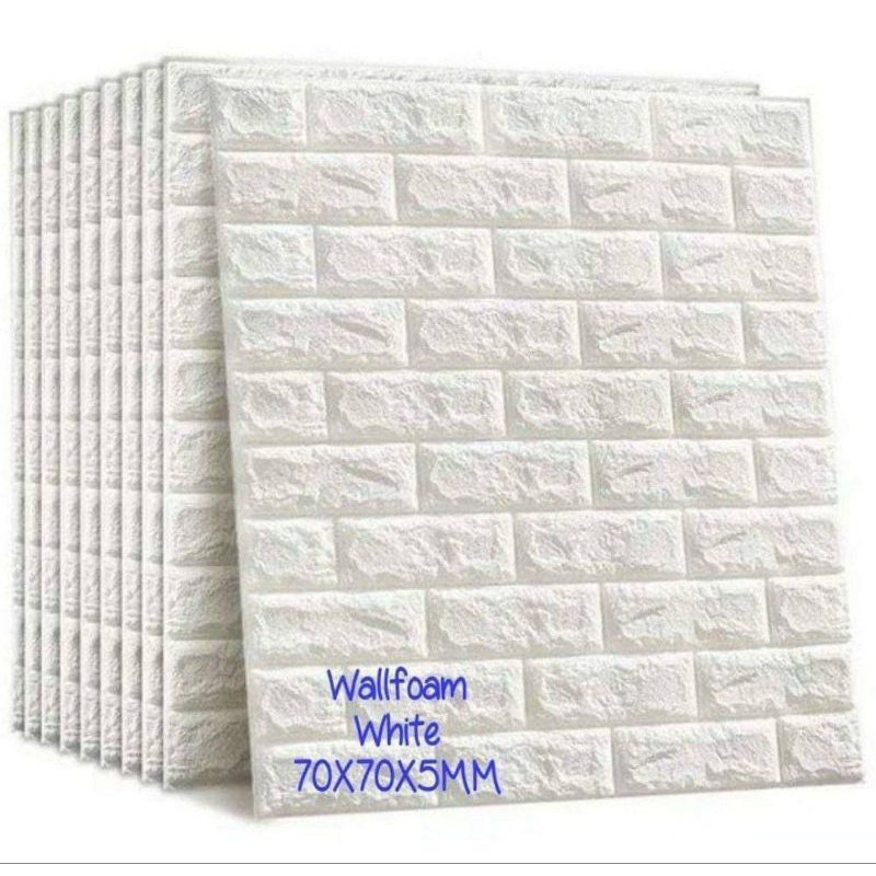 Jual Wallpaper bata putih aesthetic timbul wallpaper dinding wallpaper ...