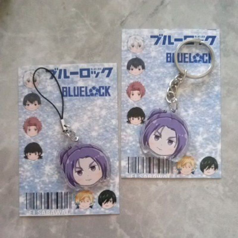 Jual blue lock anime nagi shidou chigiri keychains and phone strap blue ...