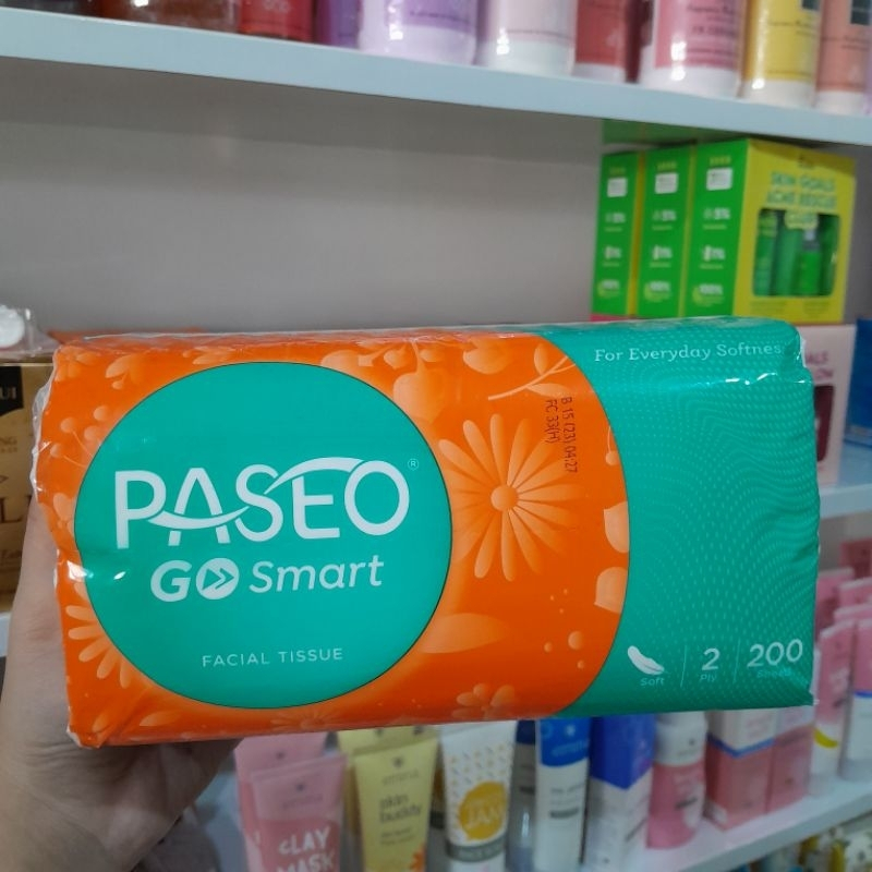 Jual Tissue PASEO - GO SMART 200 SHEET 2 ply Facial Tissue PROMO / Tisu ...