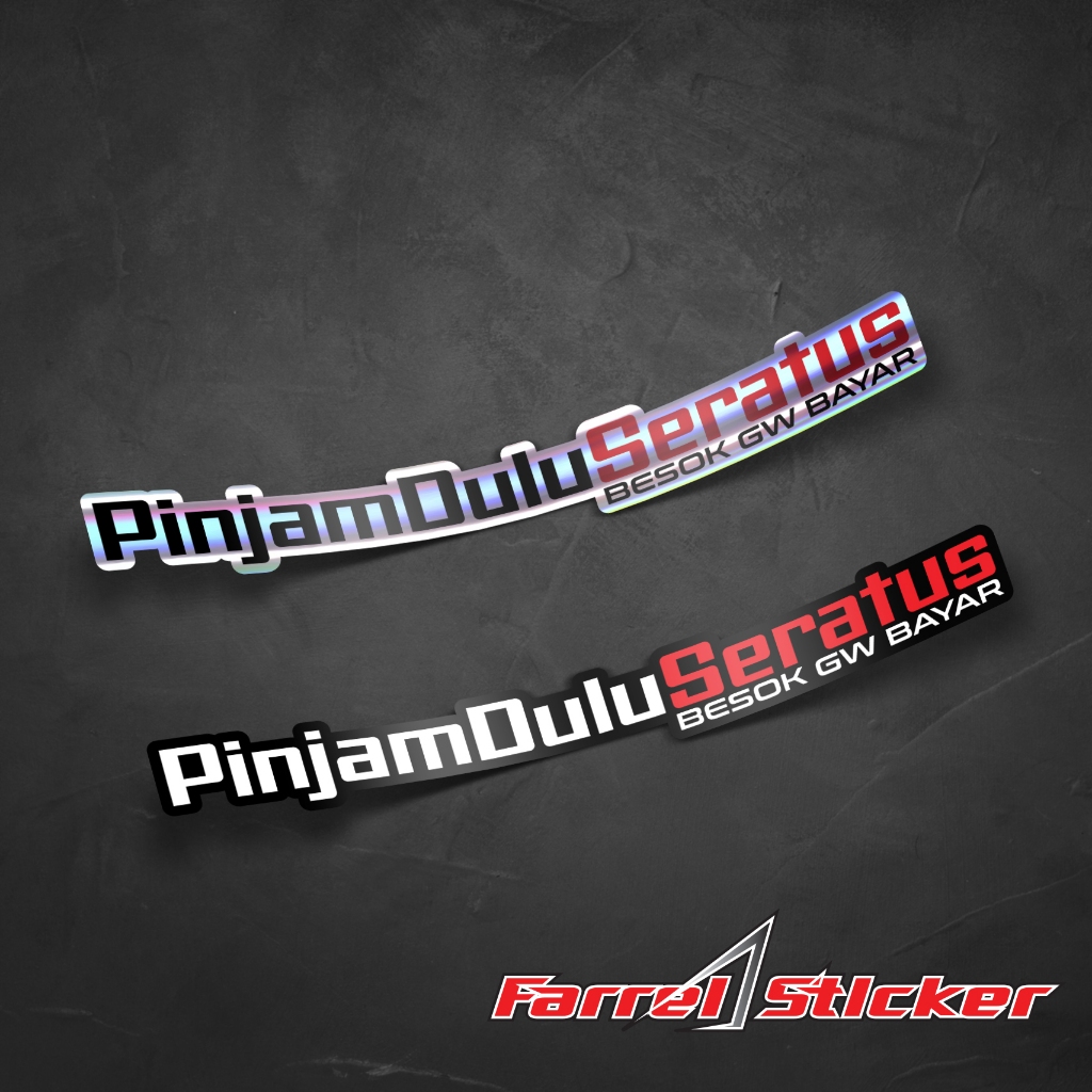 Jual STICKER PINJAM DULU SERATUS stiker pinjam dulu 100 12cm | Shopee ...