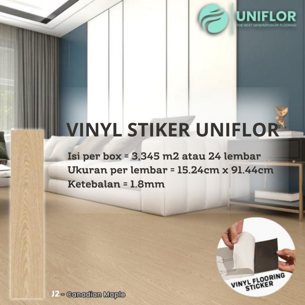 Jual Lantai Vinyl Sticker Premium Uniflor Tebal 1.8MM | Shopee Indonesia