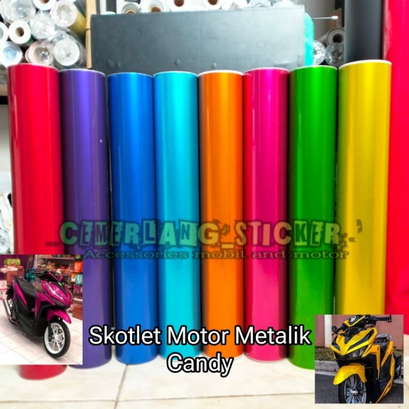 Jual Sticker Skotlet Motor Candy Metalik Skotlet Motor Variasi Scotlite ...