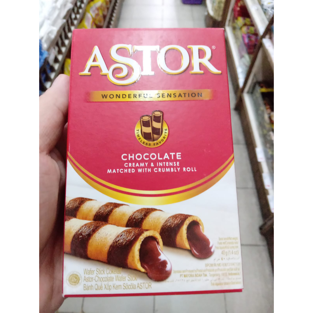 Jual ASTOR DOUBLE COKLAT WAFER STICK ROLL 40g | Shopee Indonesia