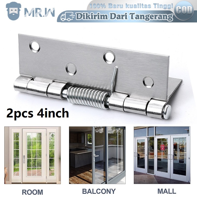 Jual 4inch Engsel Pegas Pintu Otomatis 2pcs Stainless Steel Engsel ...