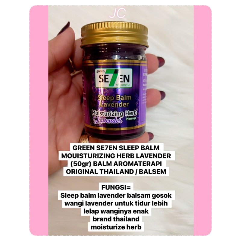 Jual GREEN SE7EN SLEEP BALM MOUISTURIZING HERB LAVENDER (50gr) BALM ...