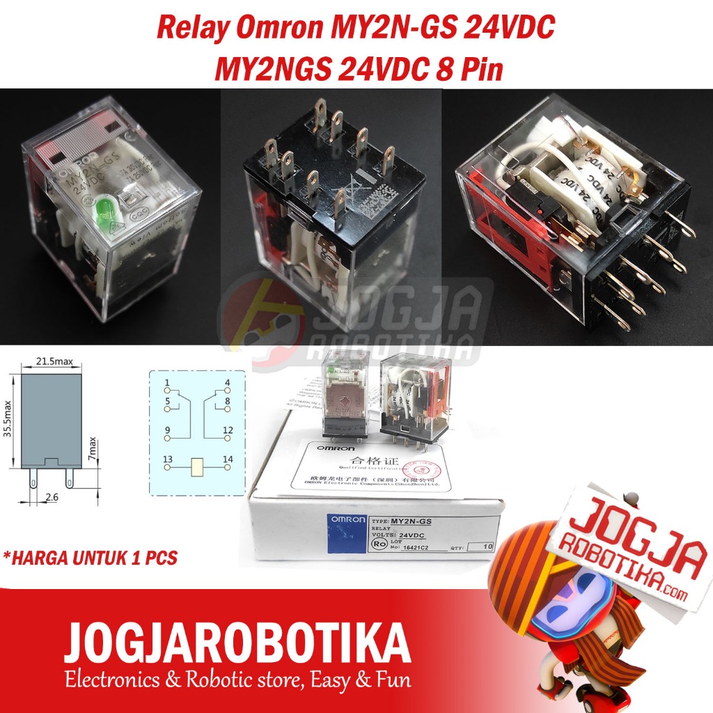 Jual Relay Omron MY2N-GS 24VDC / 220VAC MY2NGS 8 Pin | Shopee Indonesia