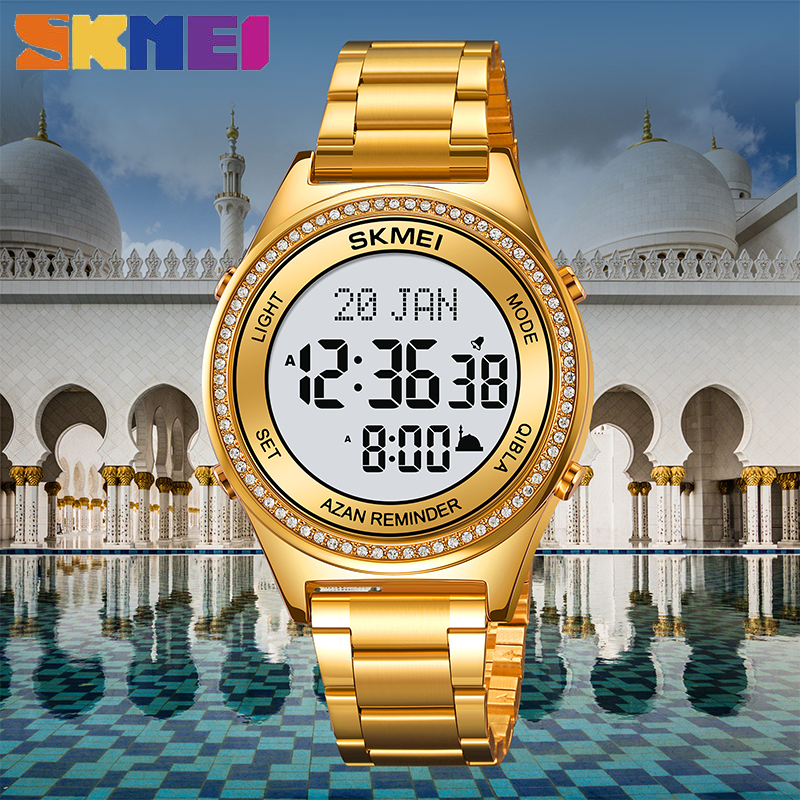 Jual SKMEI 2168 Jam Tangan Pria Wanita Digital Muslim Kiblat Anti Air 3 ...