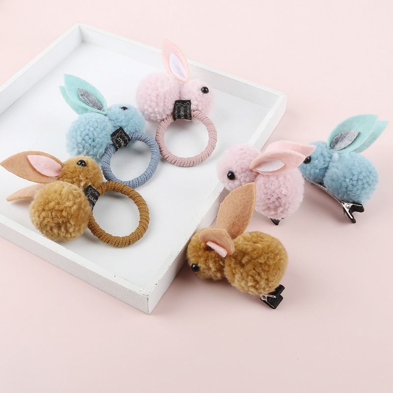 Jual Jepit Kelinci H515 Gaya Anak Perempuan Korea / Jepit Rambut Pompom ...