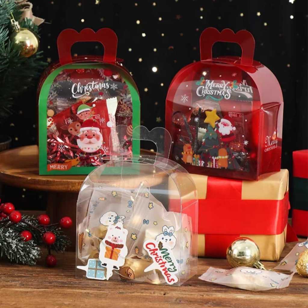 Jual (5pcs)Dus Mika Gable Natal Gift Box Mika Tenteng Hampers Cookies ...