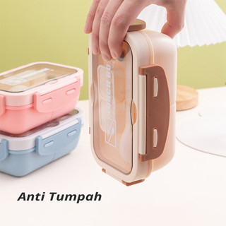 Jual LUNCH BOX SET Ukuran 840 ML / Tempat Makanan Anak Sekolah Lunchbox ...